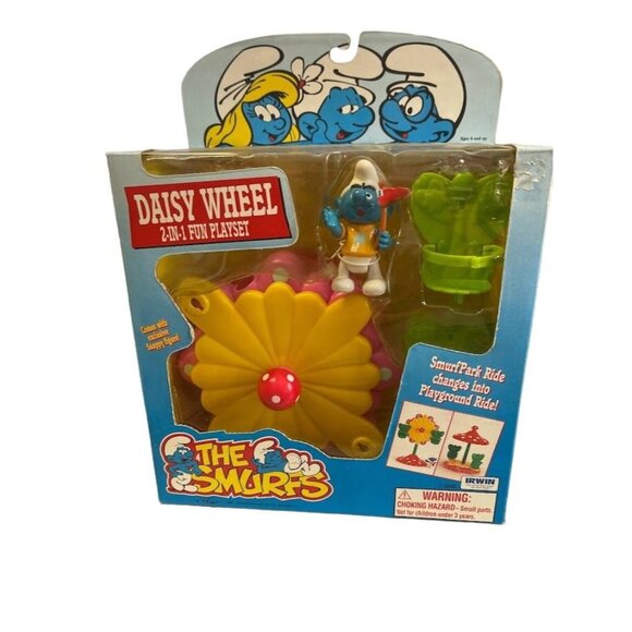 Irwin | Toys | Vintage 996 The Smurfs Daisy Wheel Ride Play Set W ...